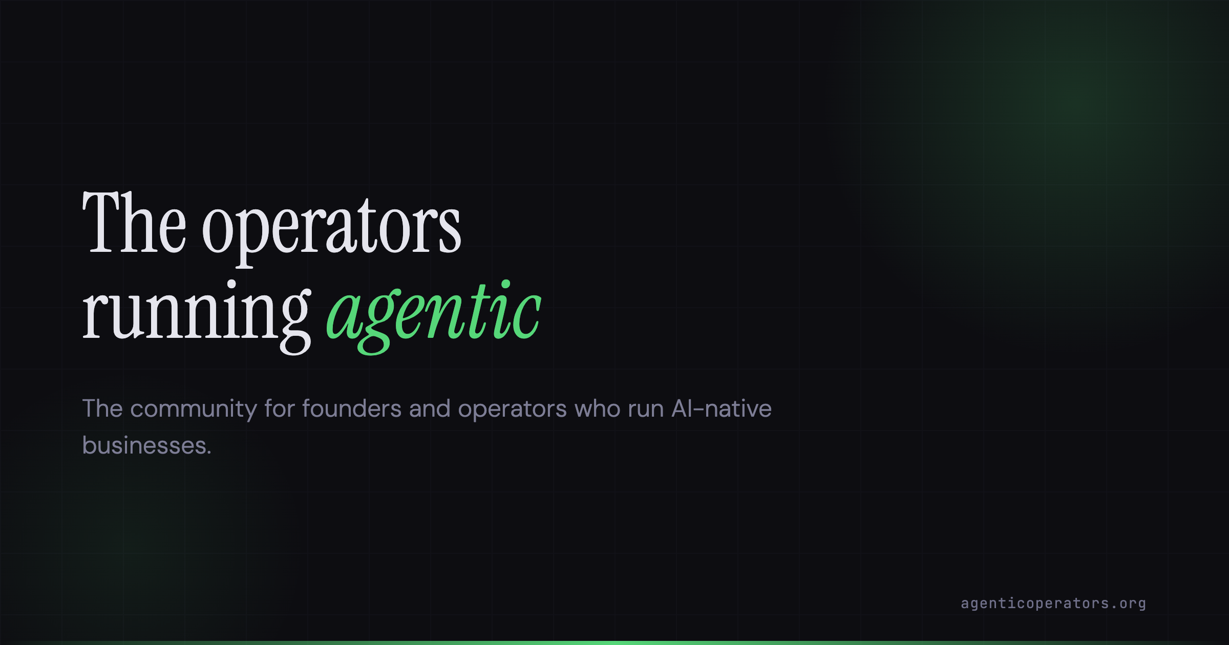Agentic Operators — We run agentic.